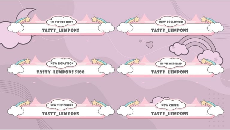 Cute Twitch Alerts : Streamlabs Compatible - Hexeum