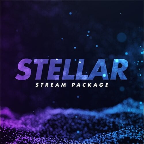 Stellar, Purple and Blue Twitch Overlay : Animated Package - Hexeum