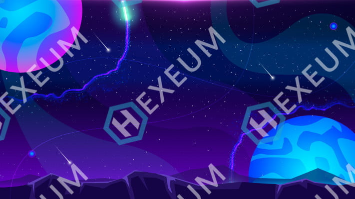 Galaxy : Neon Space Stream Background - Hexeum